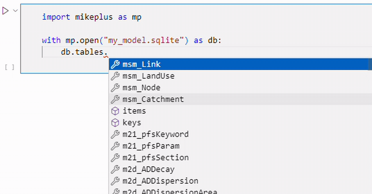 MIKE+ Database – Getting started with Python for MIKE+